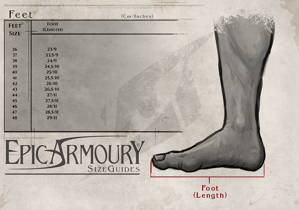 Sizing Information | Epic Armoury Australia